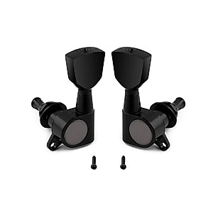 Holmer Sealed String Tuning Pegs Tuning Machines Grover Machine Heads Tuners Tuning Keys Vintage Keystone Style 3 Left 3 Right for Electric Guitar or Acoustic Guitar Black.,TP 03-BK-3L 3R
