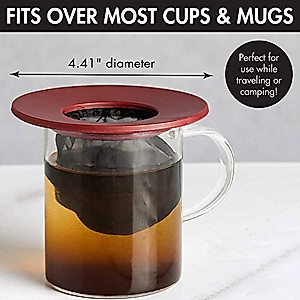 Primula Brew Buddy Portable Pour Over, Reusable Fine Mesh Filter, Dishwasher Safe, Single Serve Coffee or Tea at Any Strength, Ideal for Travel or Camping, Red, 2-Pack