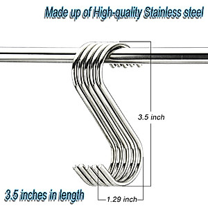 AMZFULY 20Pcs S Hooks for Hanging,3.5 inch S Shaped Hooks for Kitchenware Pots Work Shop Utensils Clothes Bags Bathroom Towels Garden Plants