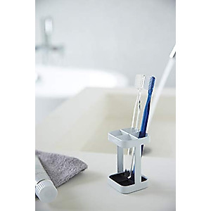 Yamazaki Home Tower Slim Toothbrush Stand – Bathroom Holder Organizer
