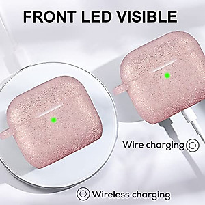 MOFREE Compatible with Airpods 3 Case Cover 2021, Soft Silicone Protective Case for Airpods 3rd Generation Case with Bling Elephant Keychain, Charging Case for AirPods Gen 3 Case Women (Rose Gold)