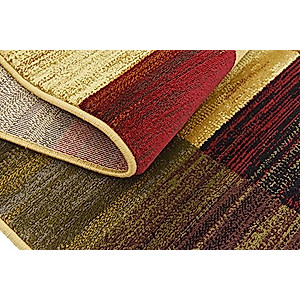 Unique Loom Barista Collection Modern, Rustic, Geometric, Squares, Urban, Warm Colors Area Rug, 9' 0" x 12' 0", Multi/Beige