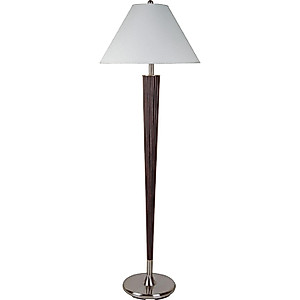 Milton Greens Stars A6239F Sherlock Traditional Floor Lamp with Wood Accent, 58.5-Inch, Brown