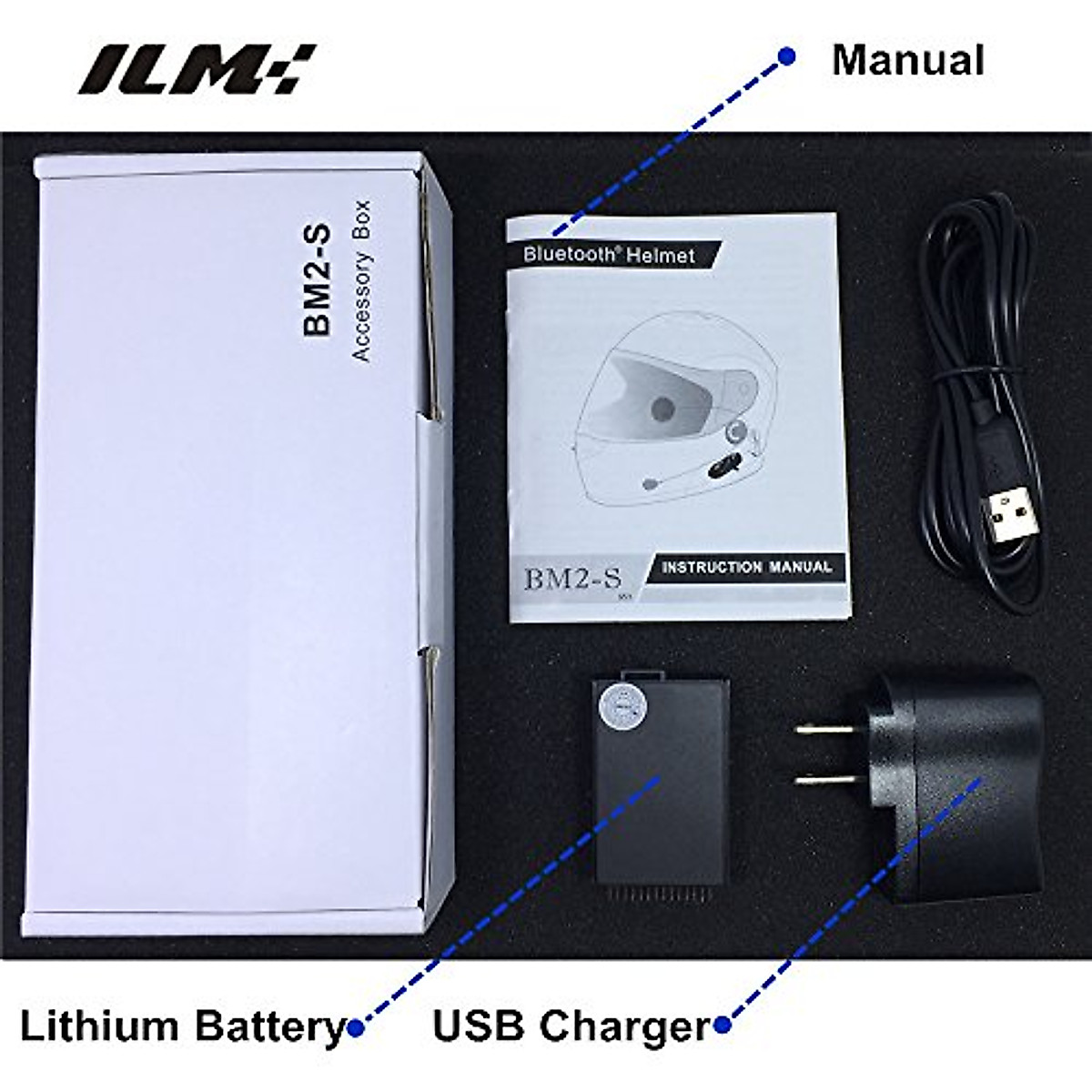 ILM Bluetooth Integrated Modular Flip up Full Face Motorcycle Helmet Sun Shield Mp3 Intercom Model 953 (L, Matte Black)