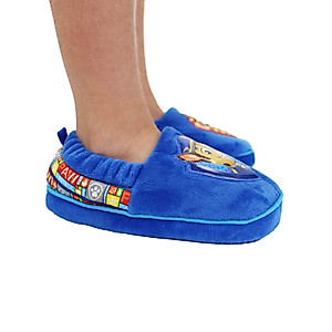 Josmo Kids Paw Patrol Chase Marshall Toddler Boys Plush Aline Slippers (7-8 M US Toddler, Blue/Red)