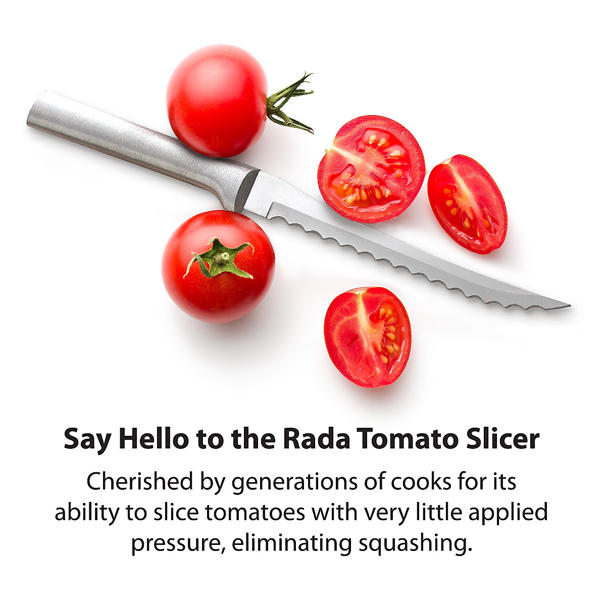 Rada Cutlery Tomato Slicing Knife – Stainless Steel Blade With Aluminum Handle Made in USA, 8-7/8 Inches