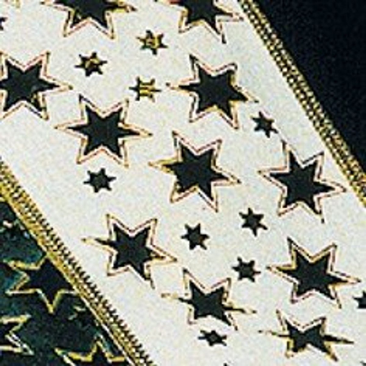 The Ribbon People Ivory White Wired Embossed Velvet Star Craft Ribbon 2.5" x 20 Yards
