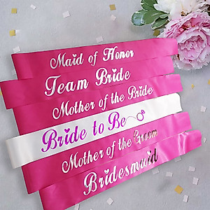 KETAOO Mother of the Bride Sash, Pink Sash for Mother of the Bride for Bridal Shower Favors Engagement or Wedding Party Accessories