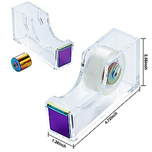 SEAKOS Dream Color Acrylic Stapler Set,Desk Stapler,Office and Home Stapler,Students Stapler,Tape Dispenser,Stapler Remover,Free 1000pcs 26/6 Staples——Multicolor