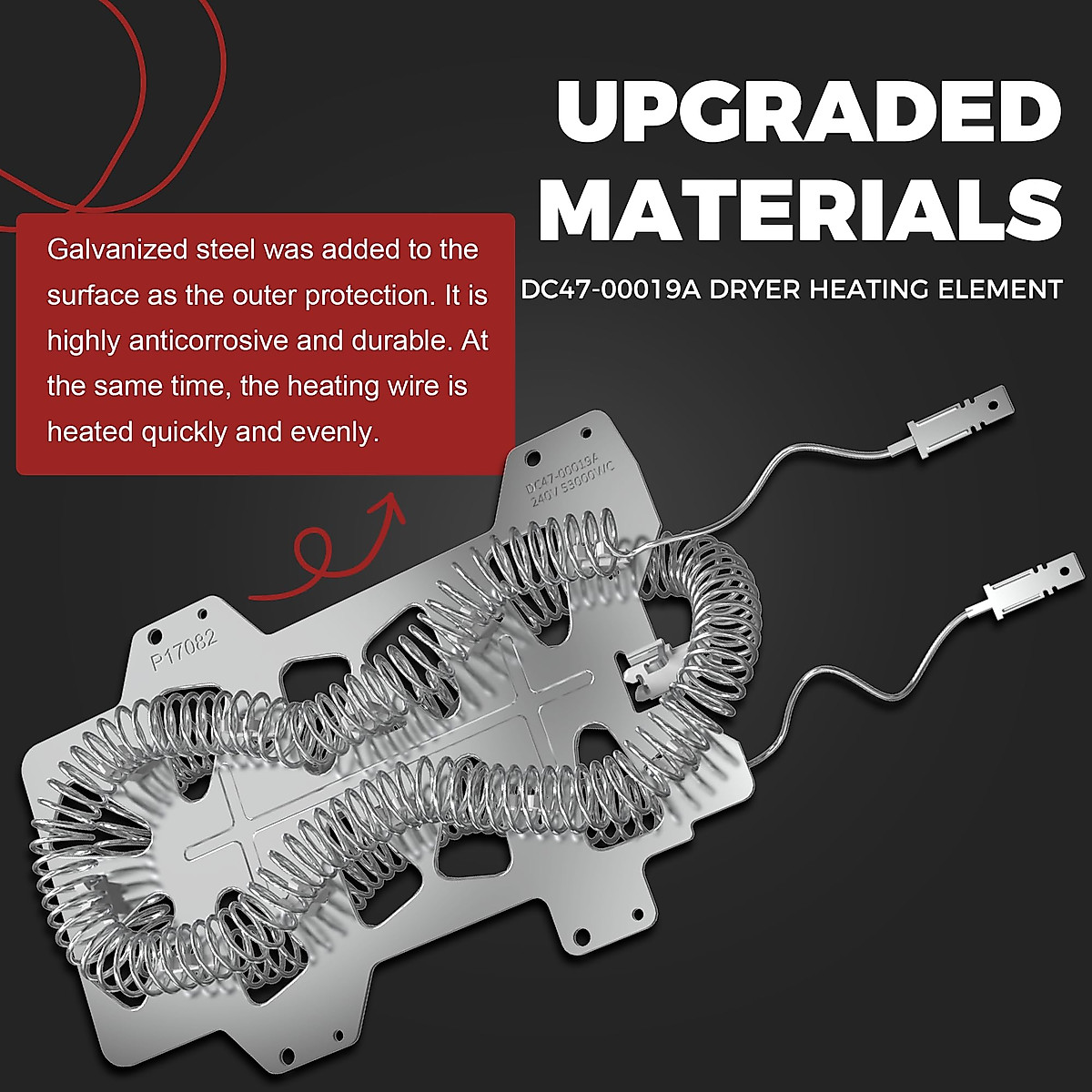 2024 Upgraded DC47-00019A For Samsung Dryer Heating Element dve45r6100w/a3 dve50r5200w/a 3 dv45h7000ew/a2 dv40J3000ew/a 2 dv42h5000ew/a3 dve50m7450w/a3 dv42h5200ew/a3 dvg50r5200w/a3 By Romalon
