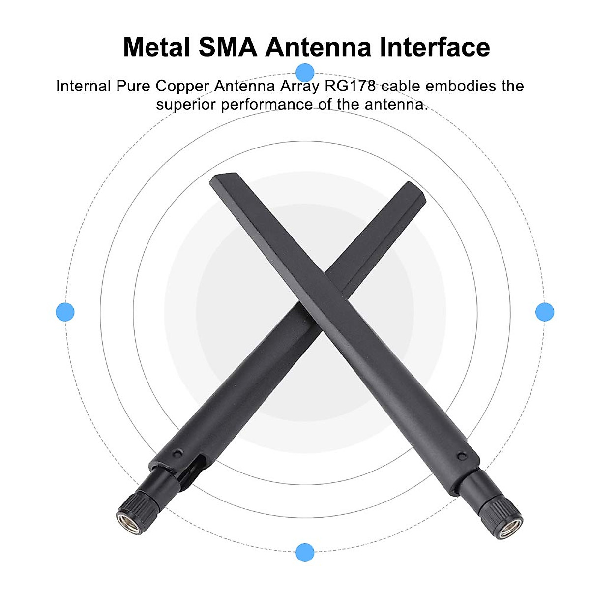 ASHATA External Antenna,2PCS M.2/NGFF Network Card Cable and 2x5DBi Antenna for Intel 9560NGW /9260AC/7265AC