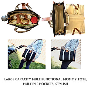 Diaper Tote Bag Messenger Style (Black)