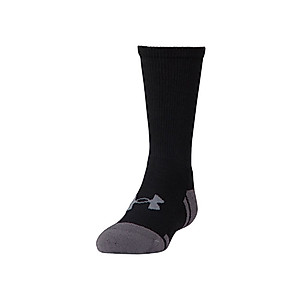 Under Armour Youth Resistor 3.0 Crew Socks, Multipairs, Black/Graphite (6-Pairs), Small