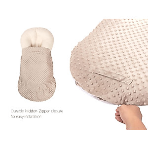 Mila Millie Water Resistant Removable Cover for Newborn Lounger | Minky Sensory Touch Slipcover for Baby Floor Seat | Premium Quality Soft Wipeable Fabric | Hypoallergenic (Sand)