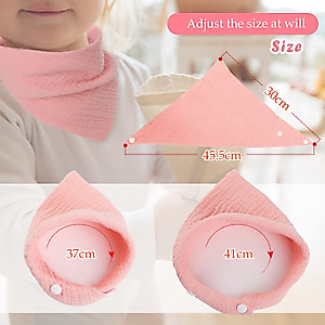 WD&CD Muslin Baby Bibs 10 Pack Baby Bandana Drool Bibs Cotton Absorbent Bandana Bibs Set for Unisex Boys Girls, Pink