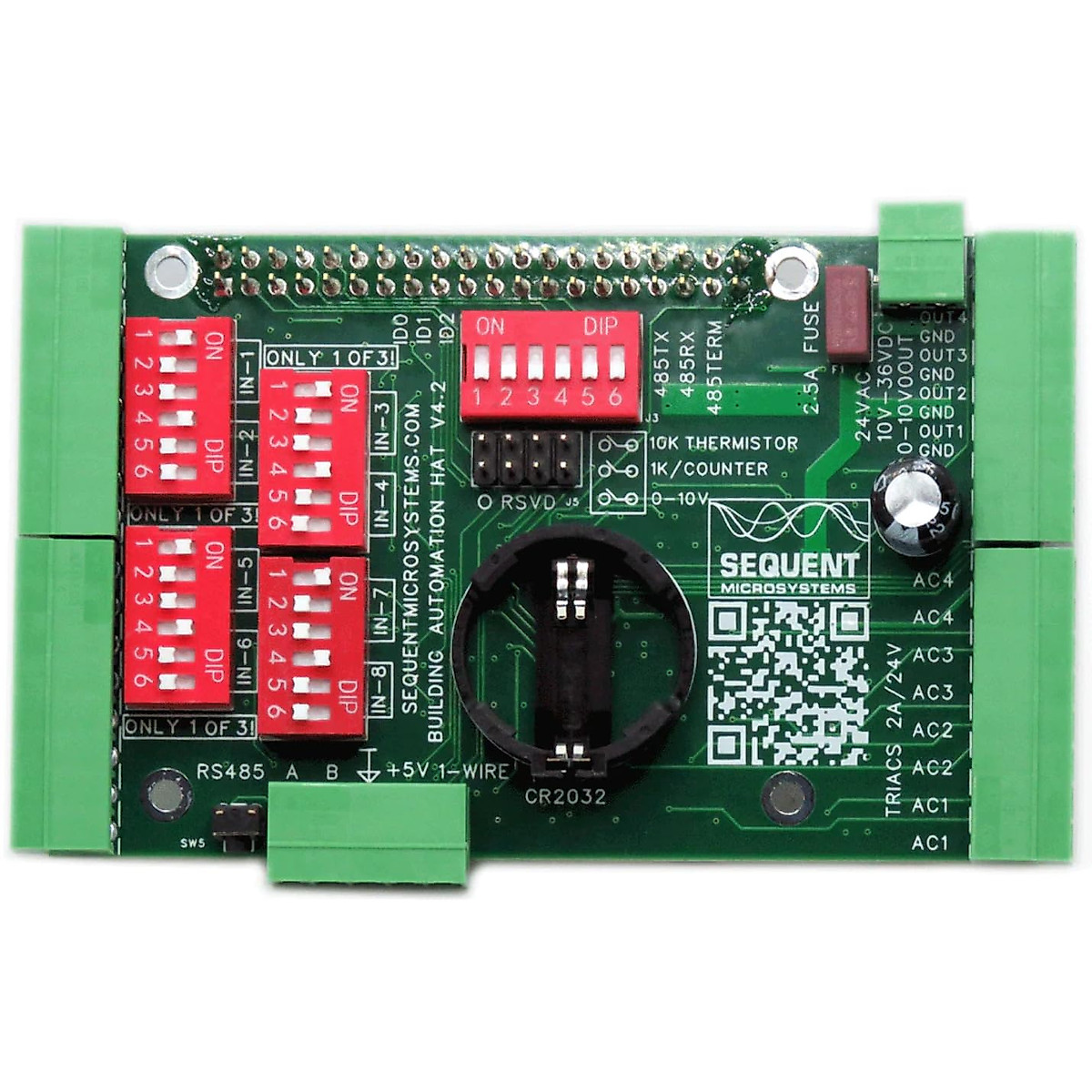 Building Automation V4 8-Layer Stackable HAT for Raspberry Pi