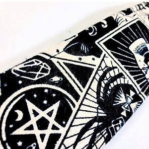 Pentagram Guitar Strap, Supernatural Genuine Leather Ends, Includes 2 Strap Locks & 1 Pick. Adjustable, Pick Pocket, For Bass, Electric & Acoustic Guitars Gift for Guitar Players Men, Women & Kids