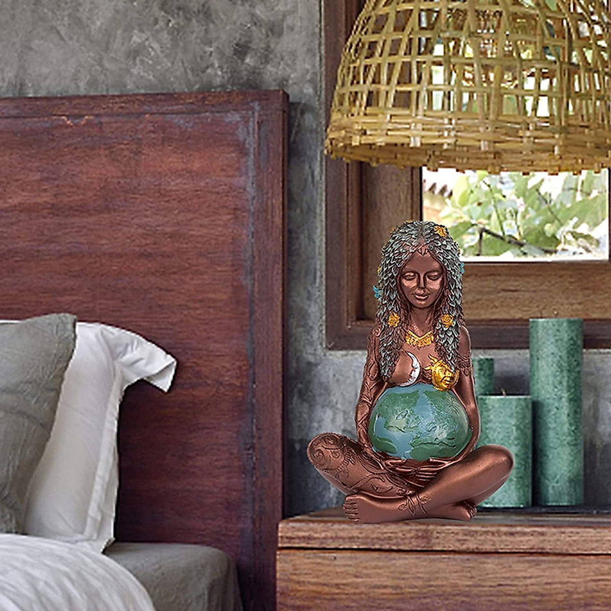 Millennial Gaia Statue Mother Earth Art Statue Resin Figurine for Home and Garden Decor(Mother Earth-5.9" 3.9" 3.35")