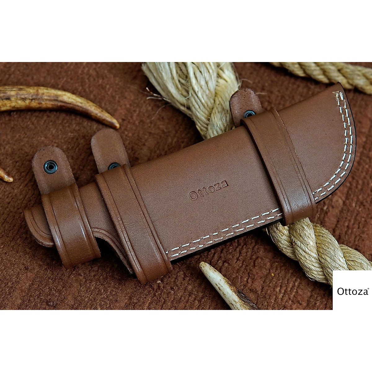 Ottoza TOP GRAIN Leather Knife Sheaths for Fixed Blade Knives, RIGHT HAND Leather Knife Sheath for Belt, Leather Knife Holster Belt Knife Holder, Horizontal Knife Sheath for Belt No:39
