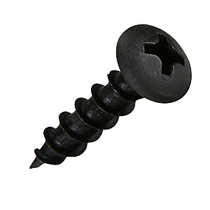 100 Pack Rok Hardware #6 x 3/4" Coarse Deep Thread Pan Head Screws Black Phosphate Wood MDF