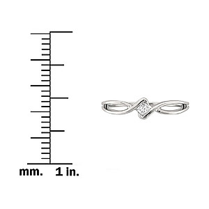 Beyond Brilliance 1/10 Carat Diamond, Channel-Set 10kt White Gold Princess Cut Diamond Promise Ring (I-J, I1-I2) Natural Diamond Rings For Women | Gift Box Included