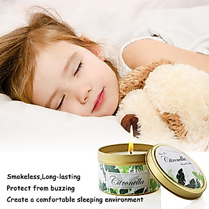 Scented Candle Set 4 Pack Citronella Candles Outdoor, 32 Oz Long Lasting Soy Wax Citronella Candles Set, Large Tin Candles with Fresh Citronella Oil for Camping Garden Patio Yard Balcony Party Indoor