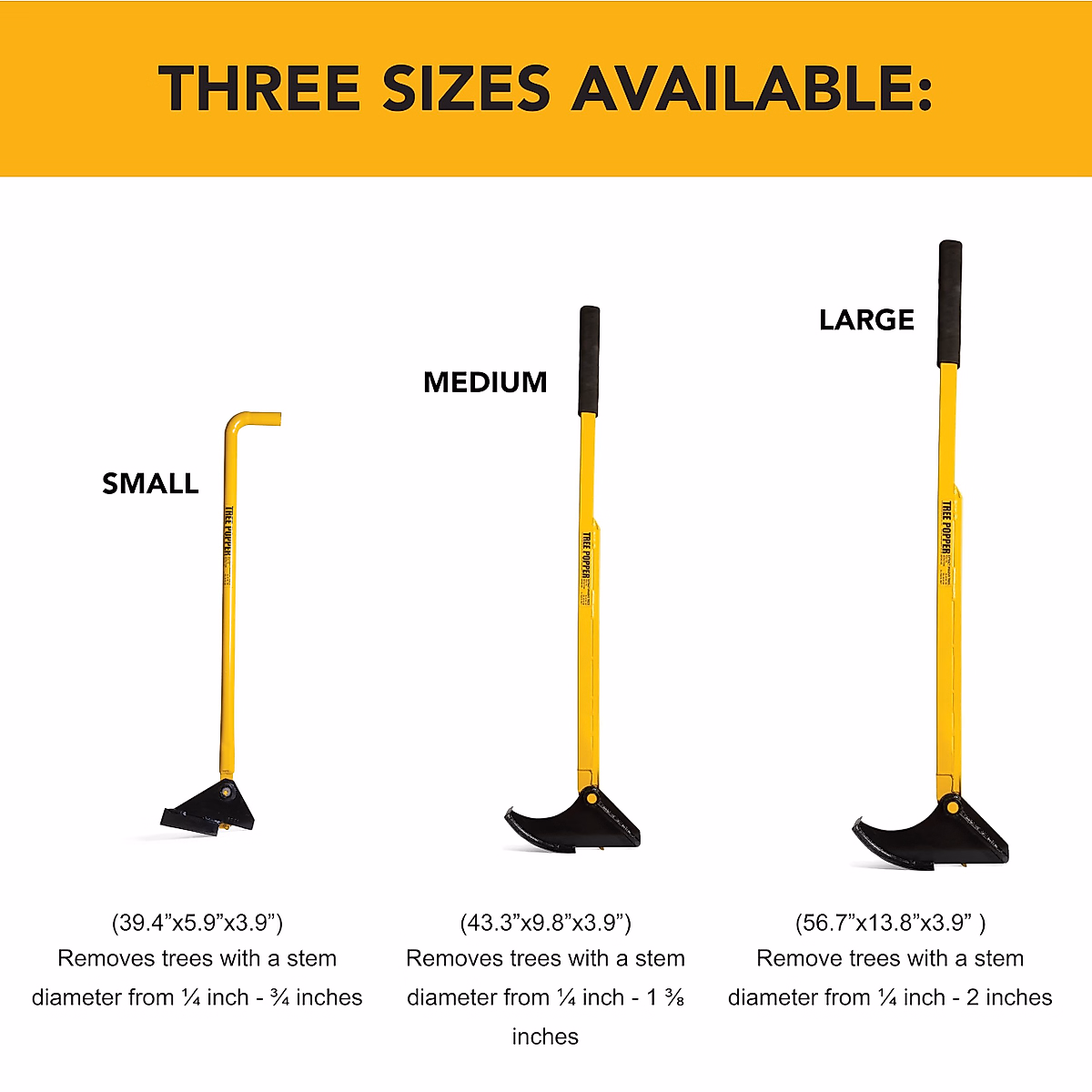 Tree Popper The Small Invasive Plant Remover for Stems ¼ inch - ¾ inches (.5 cm - 2 cm)