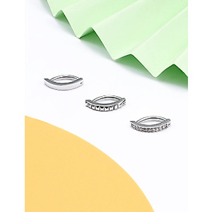 Vsnnsns 14G Belly Button Rings Belly Rings for Women Stainless Steel CZ Belly Piercing Jewelry Surgical Steel Clicker Belly Button rings Curved Navel Ring Barbell Body Jewelry Piercing Silver 12mm