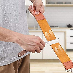 Knife Sharpening Stone Kit, AASELM Professional Whetstone Sharpener Set, 2 in 1 Grit 400/1000 3000/8000, Bamboo Base, Flattening Stone, Polishing Compound, Leather Honing Strop and Leather Razor Strop