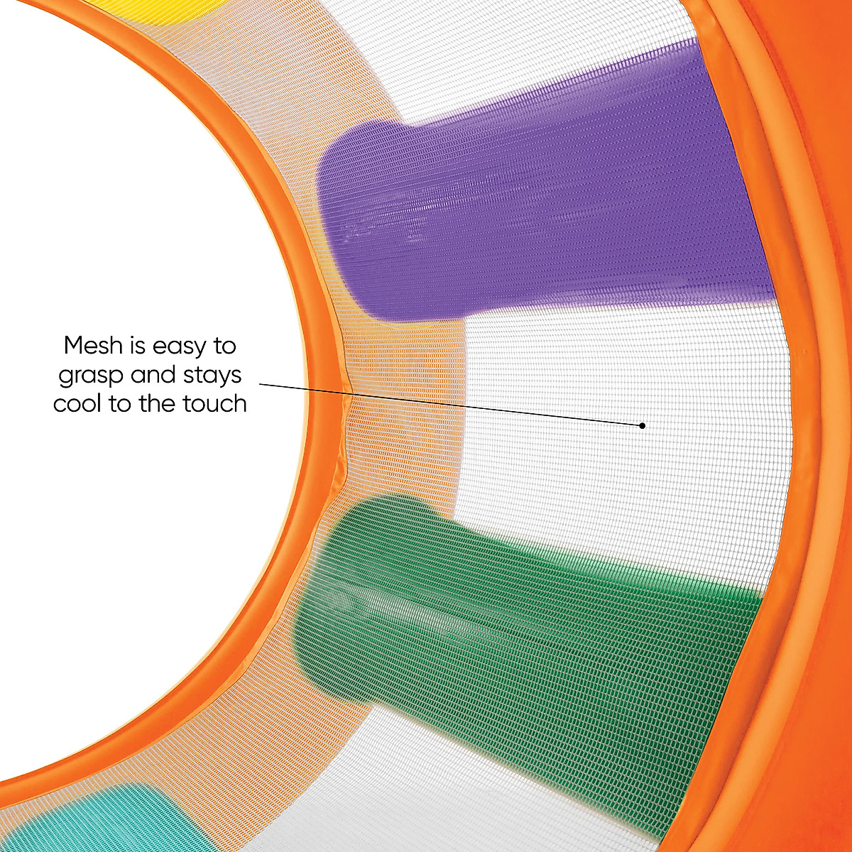 HearthSong Roll with It! 2.0 Giant Inflatable Rainbow Land Roller with Mesh Interior for Active Outdoor Play, 67" Outer Diam. x 45" Inner Diam., Holds up to 300 lbs.