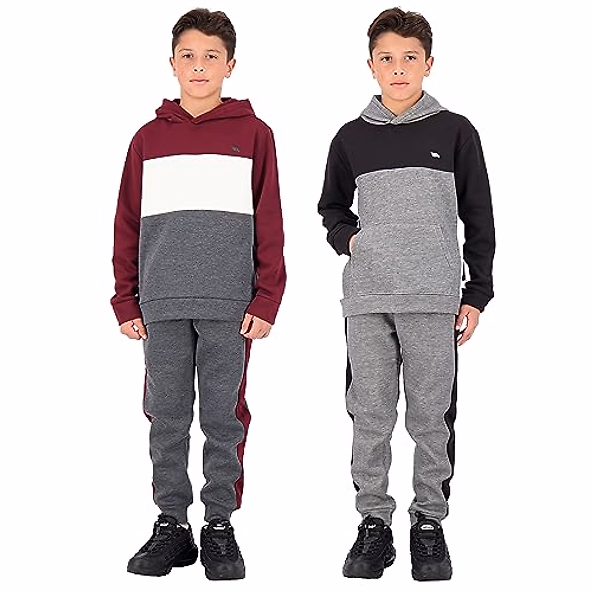 TONY HAWK 4 Piece Boys Jogger Sets for Kids 2 Pack Fleece Hoodie and Pull-On Sweatpants for Kids Skateboarding