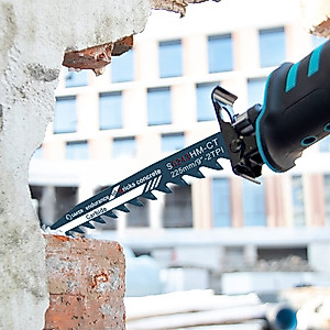 Saker Saw Blade-Demolition Masonry Reciprocating Hard Alloy Saw Blades for Cutting Wood,Porous Concrete,Brick Combination Pack(4 PCS)