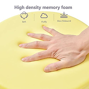 Gumcoly Round Chair Seat Cushion 13 Inch Memory Foam Cushion for Seats Anti Slip Kitchen Chair Cushion Pad with Rubber Back Detachable Circle Stool Cushion for Dining Chairs Stools