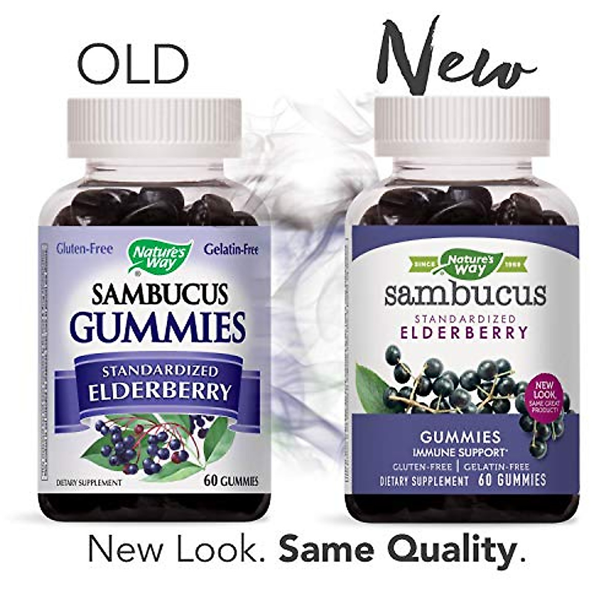 Nature's Way Sambucus Black Elderberry Gummies with Vitamin C and Zinc, 60 Gummies