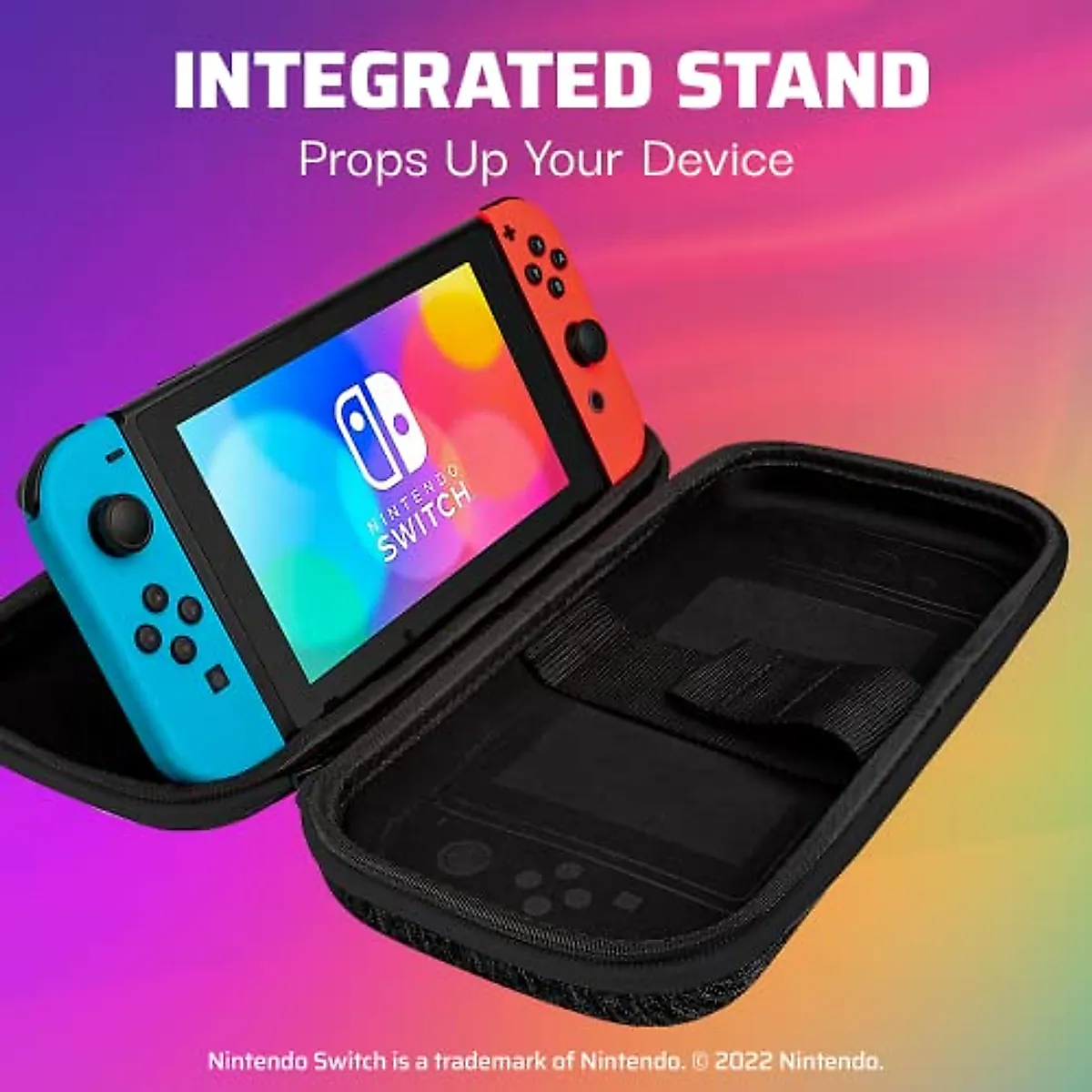 PDP Travel Case with Wrist Strap and Built-in Stand - Nintendo Switch/Lite/OLED Compatible - Super Mario Lumalee Star Spectrum
