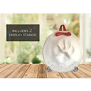 Ultimate Pawprint Keepsake Kit (Makes 2) - Paw Print Christmas Ornament w/ Bonus Personalization Tool & Display Stands! For Dogs, Cats & Pets. Non-toxic. Clay Air-Dries Soft, Light & Uncrackable.
