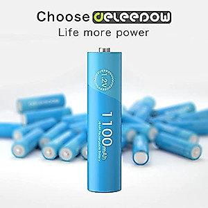 Deleepow Rechargeable AAA Batteries 1100mAh 1.2V Nimh AAA Rechargeable Batteries 24-Pack 1200 Cycles(Only Battery)