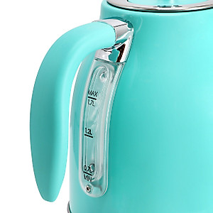 MegaChef 1.7 Liter Electric Tea Kettle and 2 Slice Toaster Combo (Turquoise)