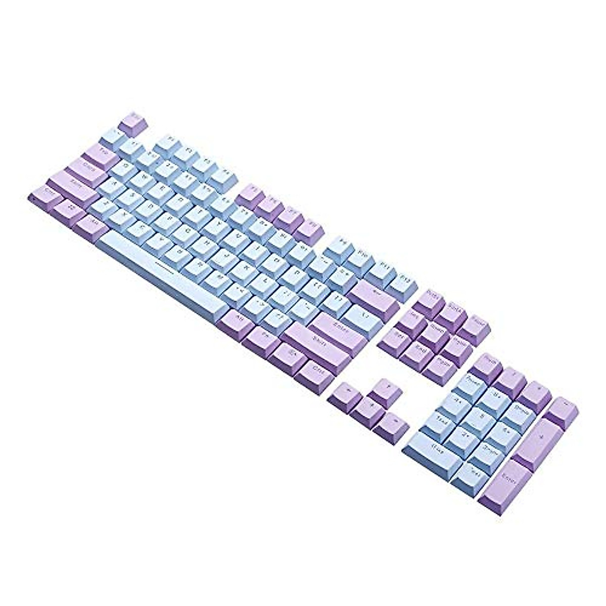 Better Livin 104 Doubleshot, ANSI Layout, OEM Profile, Cherry MX keycaps, Translucent Backlit Compatible Gaming Keyboard keycaps for 61/87/104 Keyboards (Purple-Blue)