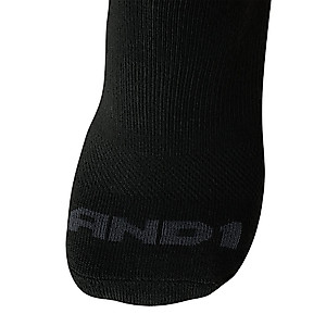 AND1 Men's Athletic Arch Compression Cushion Comfort Crew Socks (12 Pack), Size 6-12.5, BlackGray