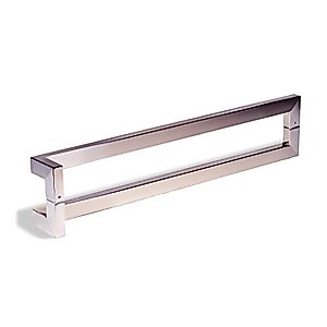 48 Inch Square Rectangle Flat Shape Stainless Steel Modern Contemporary Entry Door Handle Bar Pull Shower Glass Sliding Barn Door Entrance Interior Exterior Door Pull Push Brush Nickel Satin Finish
