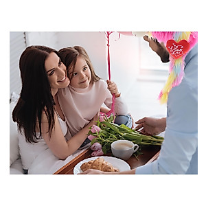 DolliBu I Love You Valentine Plush Rainbow Llamacorn Hat - Cute Stuffed Animal with Red Heart and Name Personalization Gift
