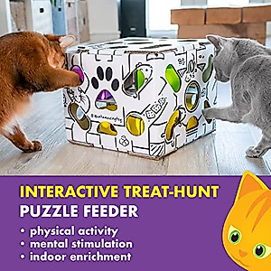 Cat Amazing Sliders – Cat Puzzle Toy for Indoor Cats – Cat Treat Puzzle Box – Interactive Treat Maze – Cat Enrichment Feeder – Food Puzzle – Best Cat Toy Ever!