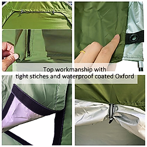 HuaKastro Outdoor Bike Cover Bicycle Tent for 2 Bikes, Waterproof Oxford Storage Tent, Foldable Bike Shelter for Camping