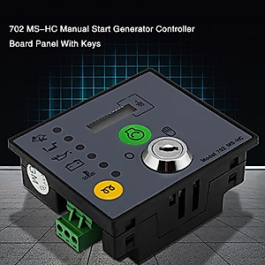 Generator Controller, Manual Start Generator Controller Panel Board with Keys for Generator Control Module, LCD Generator Controller Module Control Panel for Manually Starting and Stopping