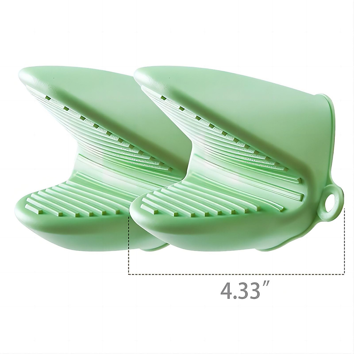 GREATLINK 2 Pairs Mini Oven Gloves Silicone Heat Resistant Cooking Pinch Mitts Potholder for Kitchen Cooking & Baking (Green and Blue)