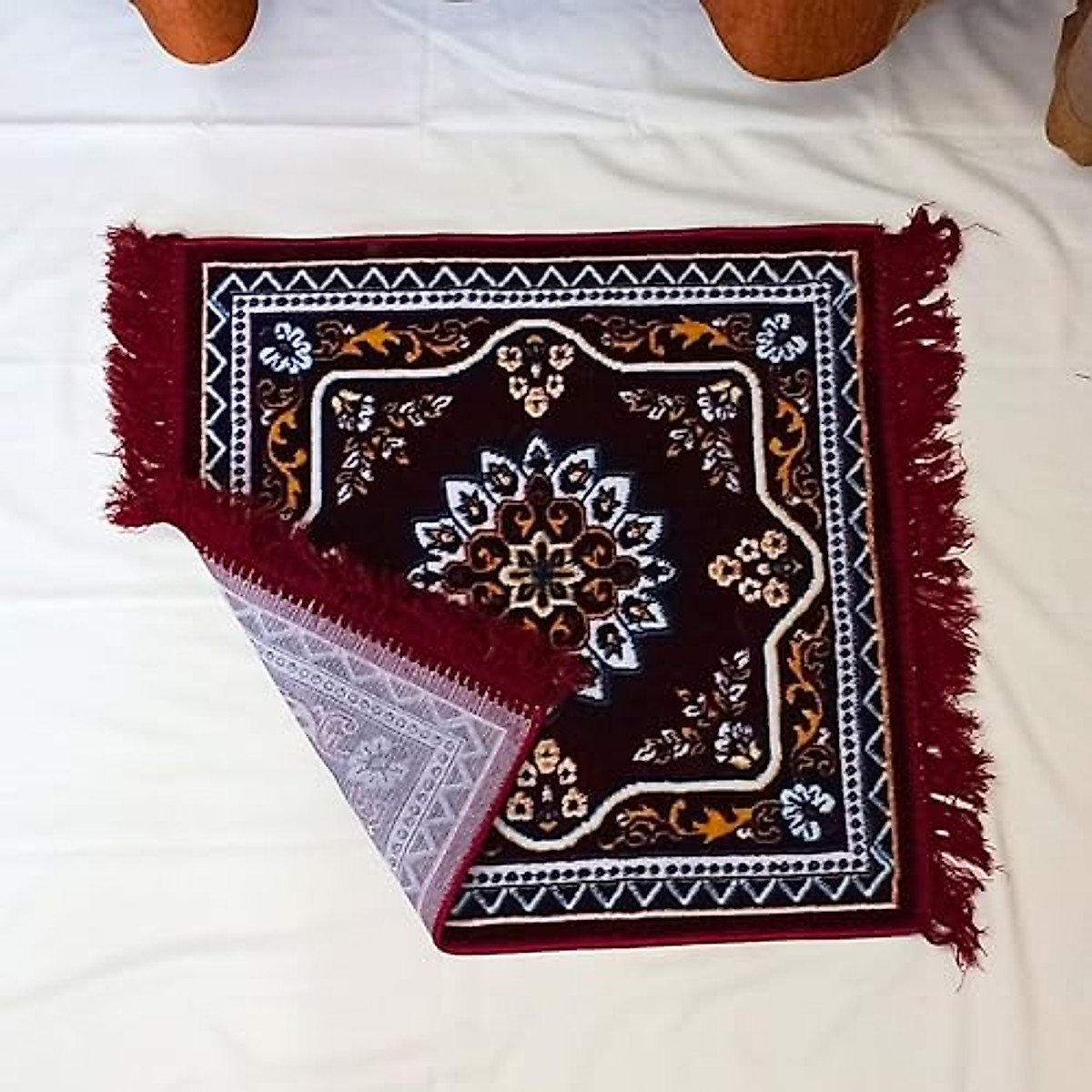 Velvet Puja Aasan for Home & Temple 20"inch | Soft & Luxurious Worship Mat for Meditation, Pooja, and Rituals | Comfortable Seating Aasan for Prayer | Elegant Velvet Mat for Deity & Spiritual Use