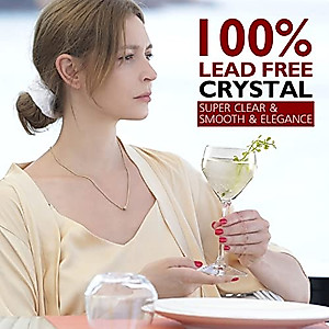 Chouggo Nick & Nora Glasses Cocktail Glasses Set of 4, Hand Blown Premium Crystal Cocktail Glass for Bar, Martini, Cosmopolitan, Manhattan, 6Oz, Clear