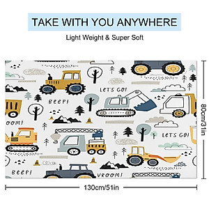 Brebasf Construction Truck Oversized Lightweight,Extra Large Soft Beach Towels Boys Kids Hand Painting Cartoon Excavator Sauna Beach Gym 51W x31L