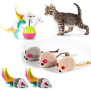 MIBOTE 28Pcs Cat Toys Kitten Toys Assorted, Cat Tunnel Catnip Fish Feather Teaser Wand Fish Fluffy Mouse Mice Balls and Bells Toys for Cat Puppy Kitty